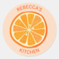 Citrus Orange Personalized Classic Round Sticker | Zazzle