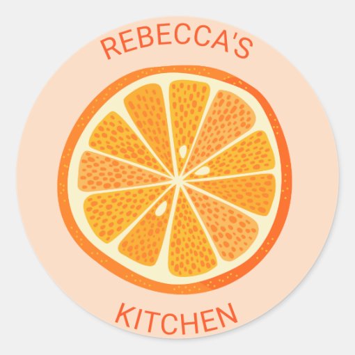 Citrus Orange Personalized Classic Round Sticker | Zazzle
