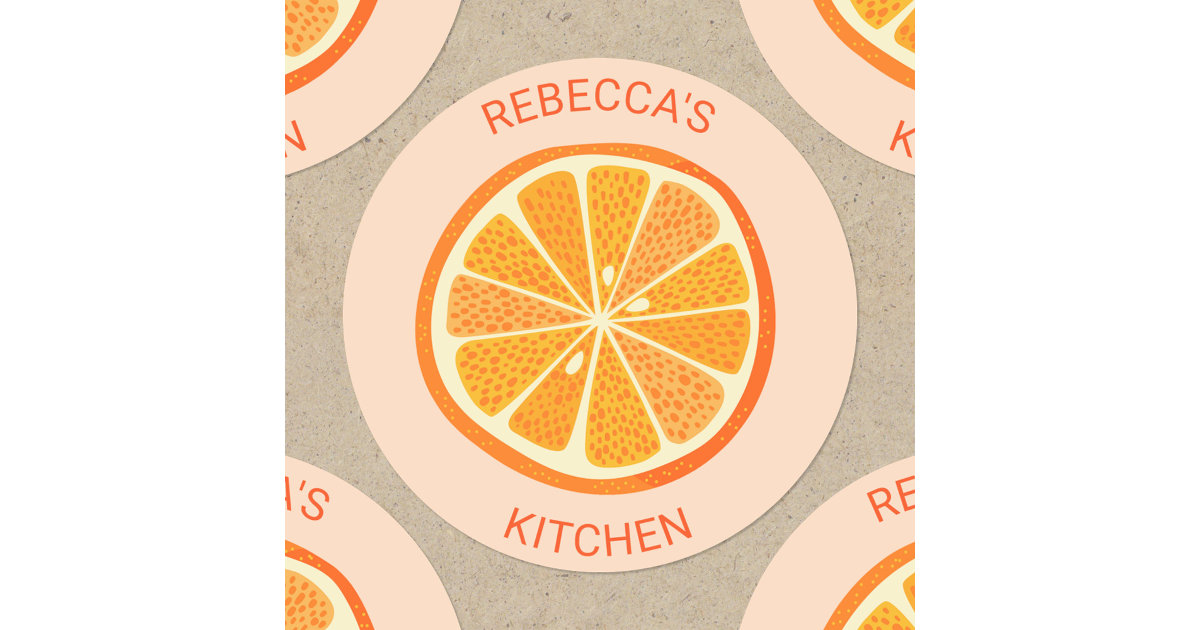 Citrus Orange Personalized Classic Round Sticker | Zazzle
