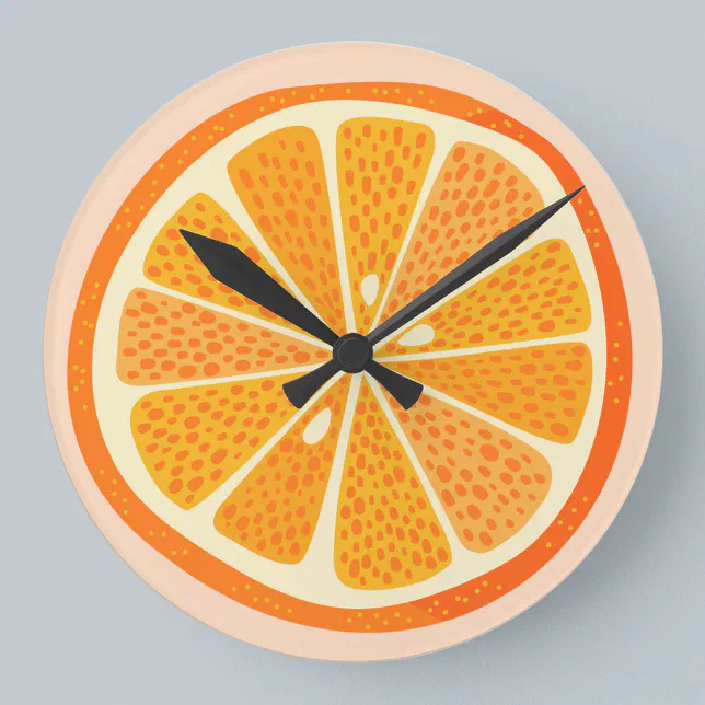 Citrus Oranges Fun Round Clock | Zazzle