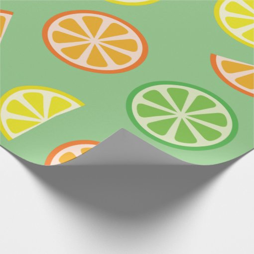 Citrus Slice Cute Fruit 1st Birthday Wrapping Paper | Zazzle