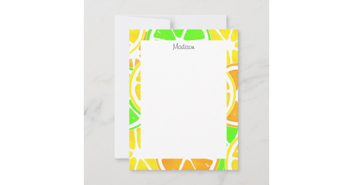Citrus Slices Note Card | Zazzle