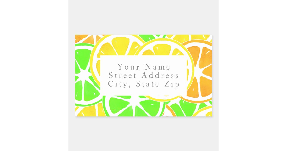 Citrus Slices Rectangular Sticker | Zazzle