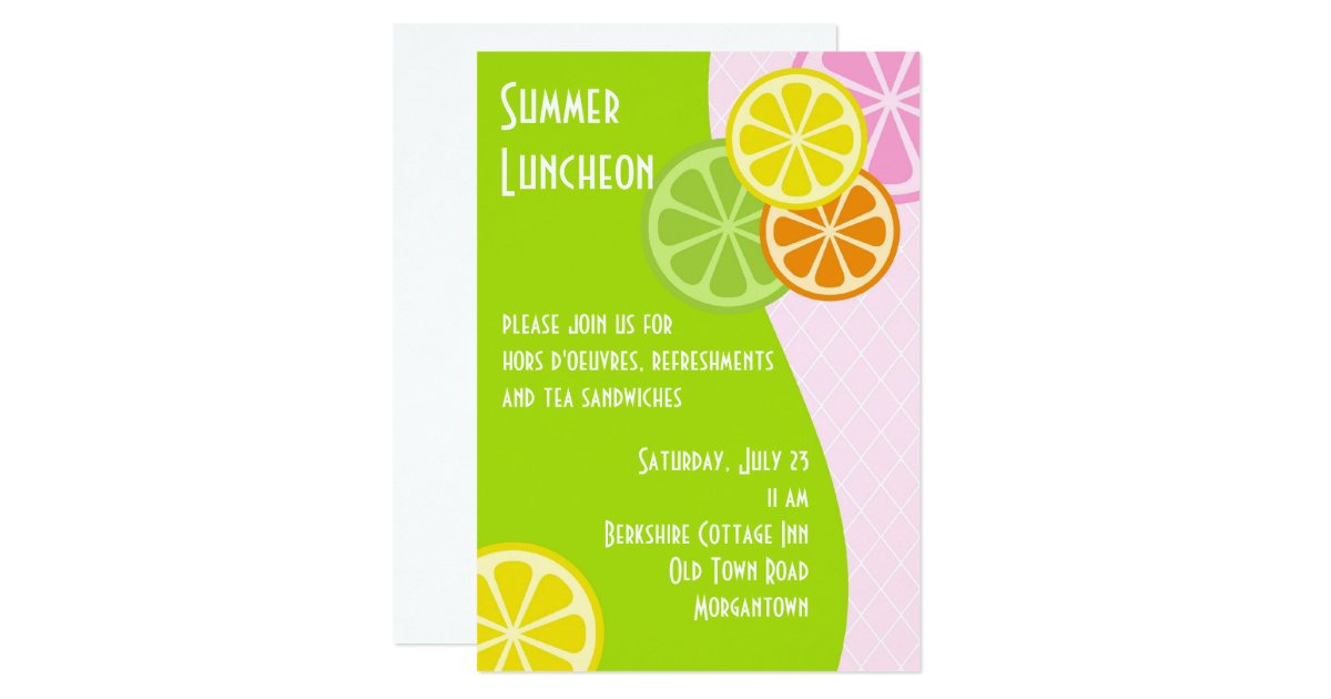 Citrus Summer Luncheon Invitation | Zazzle.com
