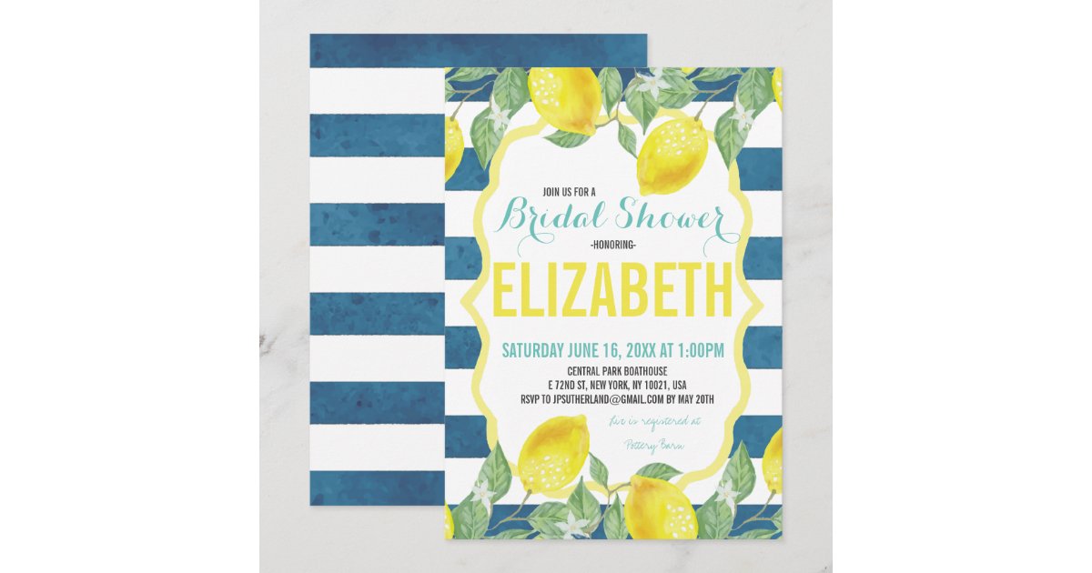 Citrus Themed Bridal Shower Invitation | Zazzle