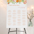 Citrus Watercolor Wedding Vertical Seating Chart Foam Board | Zazzle