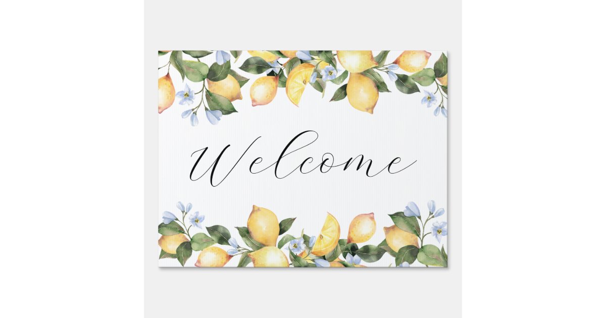 Citrus Welcome Sign Lemon Welcome Sign | Zazzle
