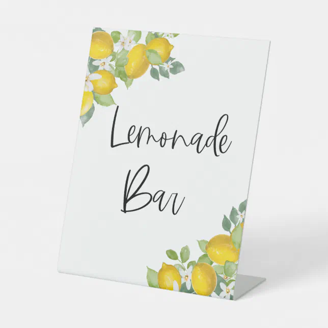 Citrus Yellow Lemon Party Lemonade Bar Sign | Zazzle