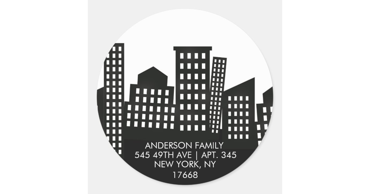 CITY APARTMENT | New Home Address Label Sticker | Zazzle