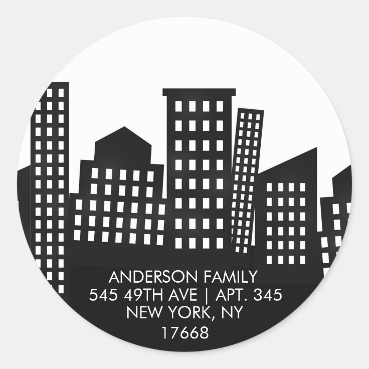 CITY APARTMENT | New Home Address Label Sticker | Zazzle