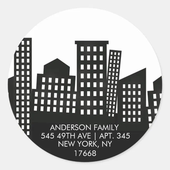 CITY APARTMENT | New Home Address Label Sticker | Zazzle