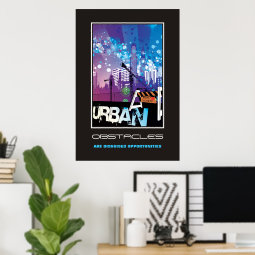 City buildings urban Obstacles motivational poster | Zazzle