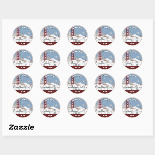 City by the bay, San Francisco California Classic Round Sticker | Zazzle