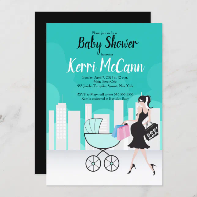City fashion lady generic Baby Shower Invitation | Zazzle