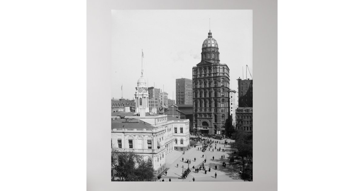 City Hall & World Building Poster | Zazzle