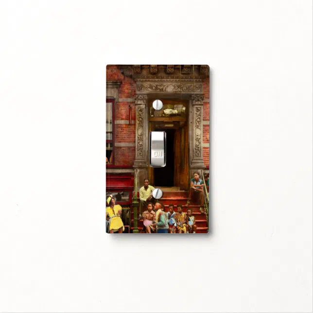 City - Harlem NY - Stoop life 1935 Light Switch Cover | Zazzle