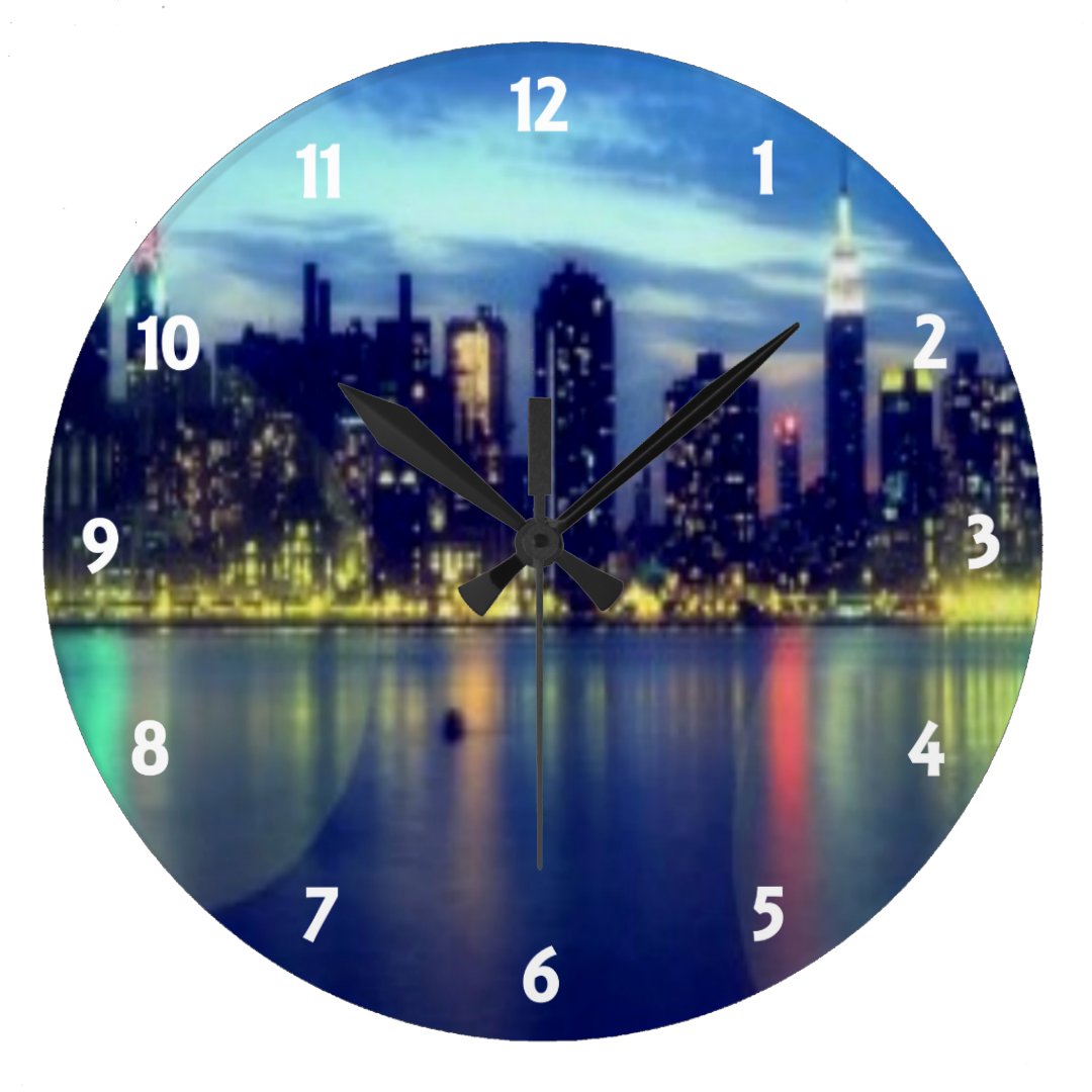 City Lights Wall Clock | Zazzle
