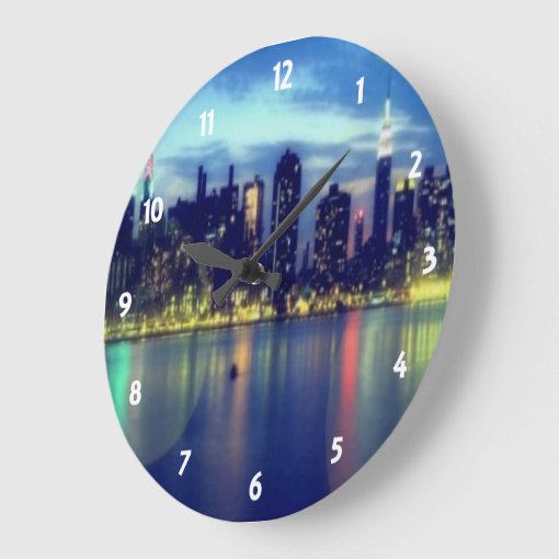 City Lights Wall Clock | Zazzle