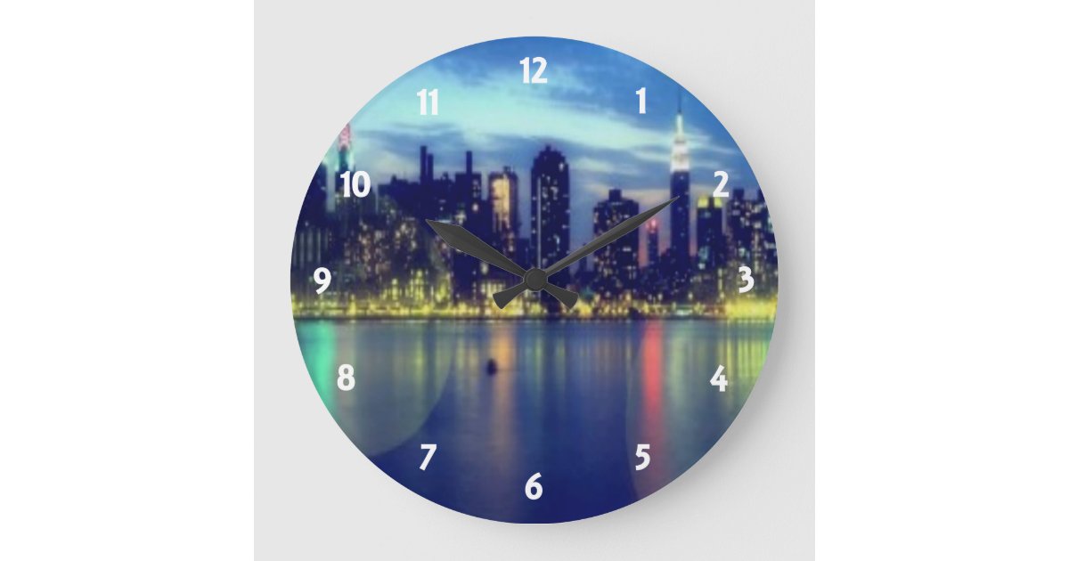 City Lights Wall Clock | Zazzle