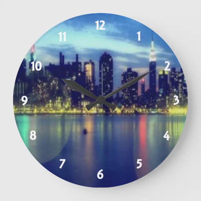 City Lights Wall Clock | Zazzle
