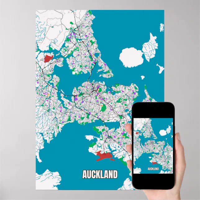 City Map OF Auckland, New Zealand Poster | Zazzle