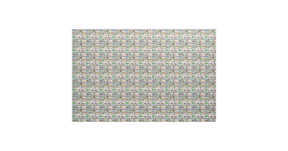 City Map Pattern Fabric | Zazzle