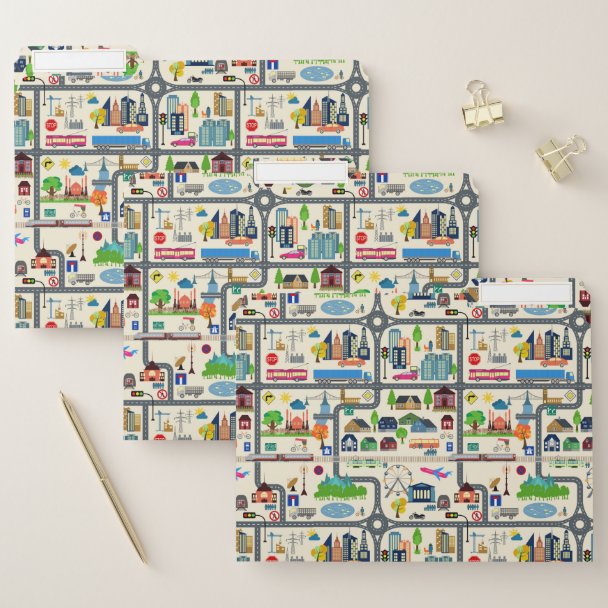 City Map Pattern Fabric | Zazzle