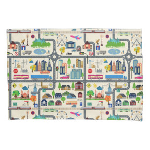 City Map Pattern Fabric | Zazzle