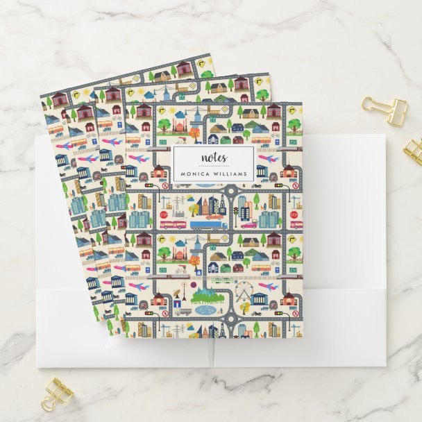 City Map Pattern Fabric | Zazzle