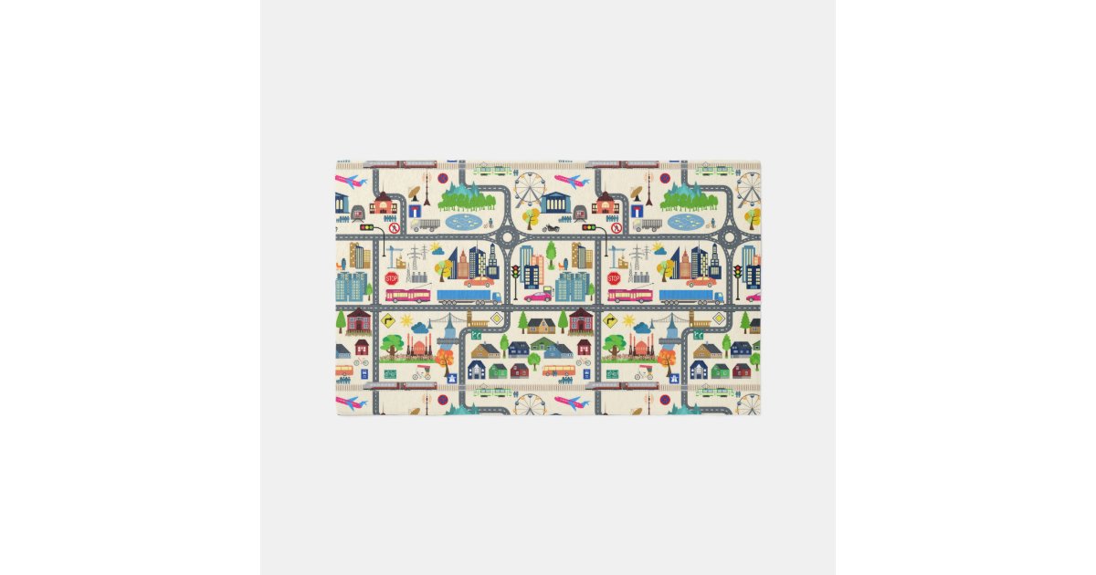 City Map Pattern Rug | Zazzle