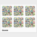 City Map Pattern Square Sticker | Zazzle
