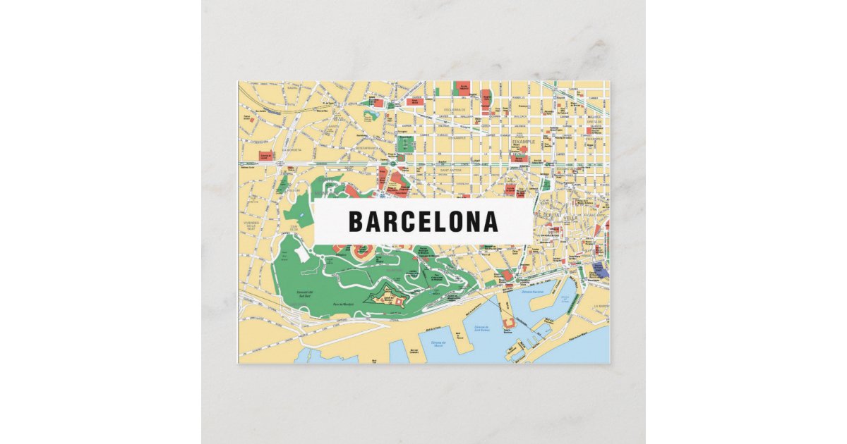 CITY MAP POSTCARDS ♥ Barcelona | Zazzle