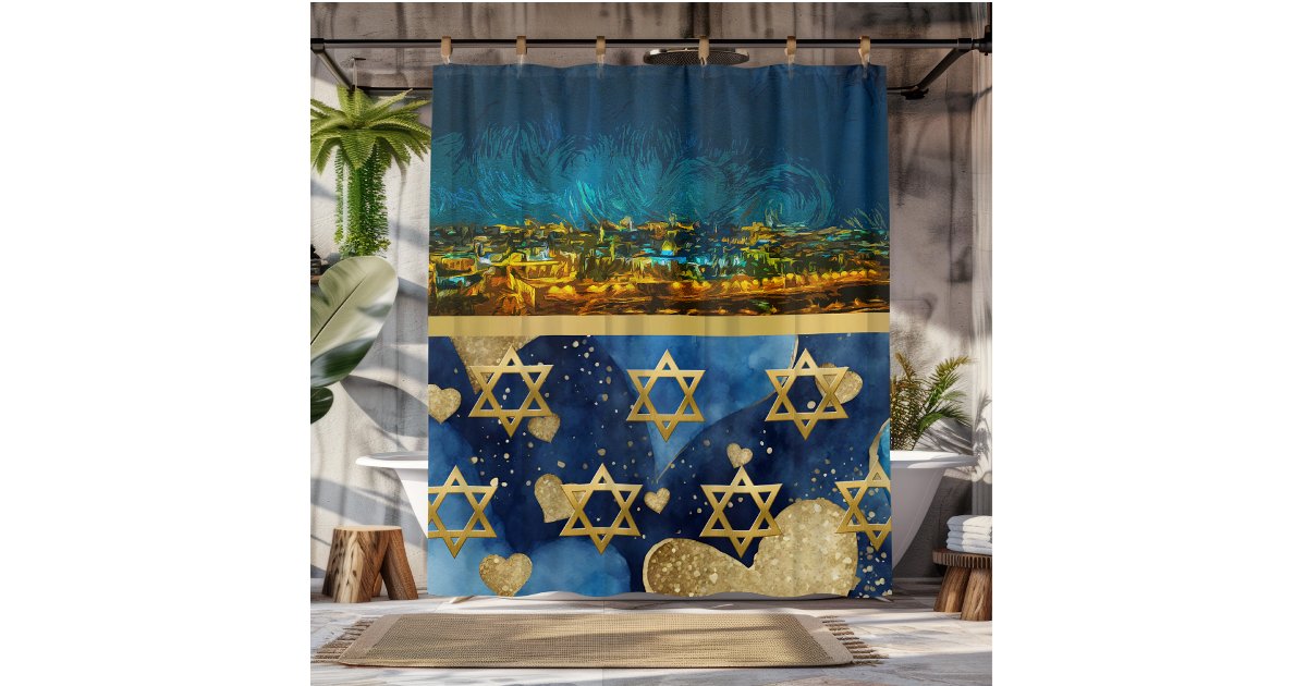 City of Jerusalem at Night Shower Curtain | Zazzle