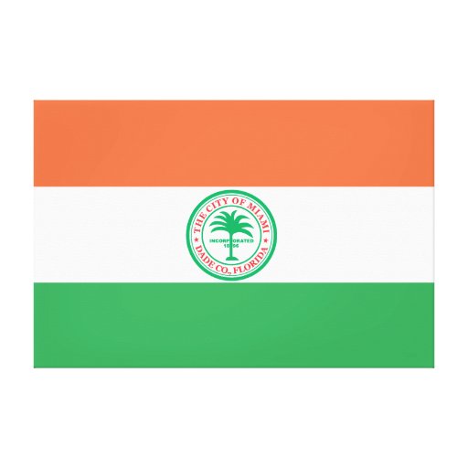 City of Miami flag Stretched Canvas Print | Zazzle
