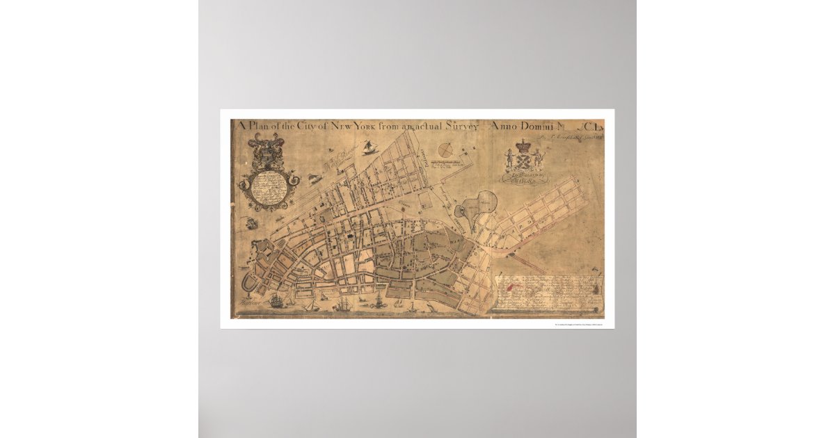 City Of New York Map 1755 Poster | Zazzle