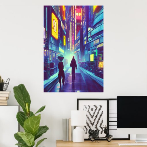 City of Nova Lux | AI Art Poster | Zazzle