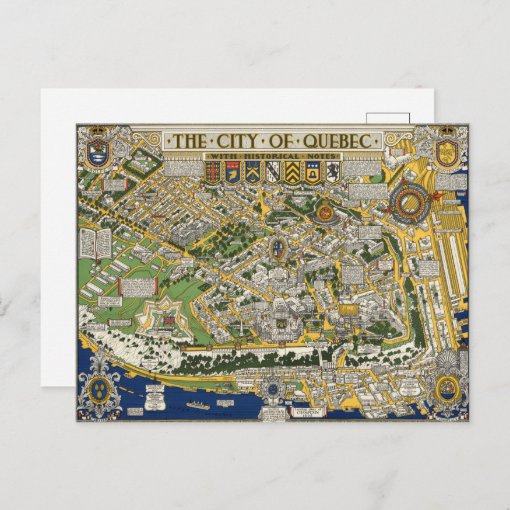 City of Quebec Map Postcard | Zazzle