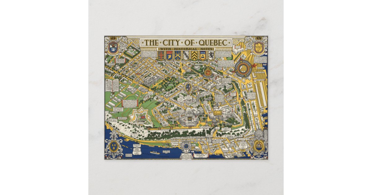 City of Quebec Map Postcard | Zazzle