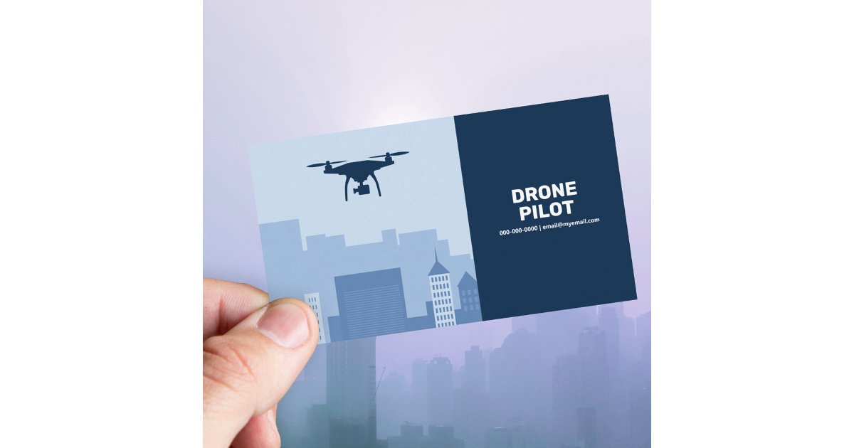 City Skyline - Drone Pilot Business Card | Zazzle
