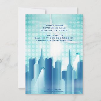 City Skyline Futuristic Party Invitation | Zazzle