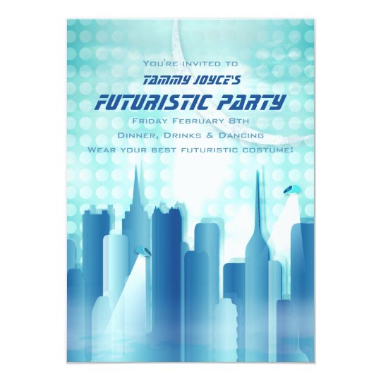 City Skyline Futuristic Party Invitation | Zazzle.com
