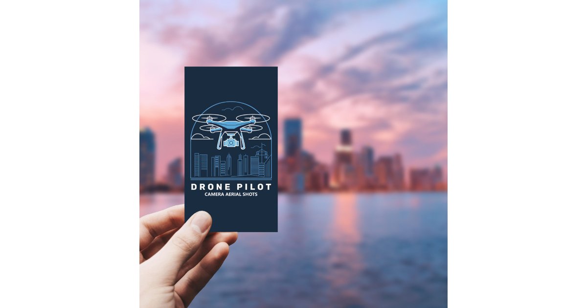 City & Skyscrapers - Drone Pilot Vertical Business Card | Zazzle