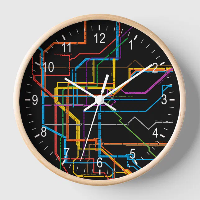 City subway map clock | Zazzle