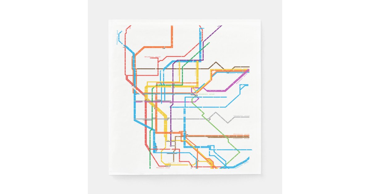City subway map napkins | Zazzle