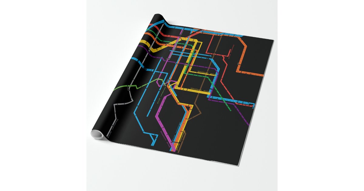 City subway map wrapping paper | Zazzle