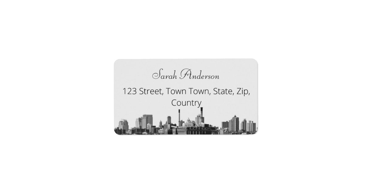 Cityscape Address Label | Zazzle