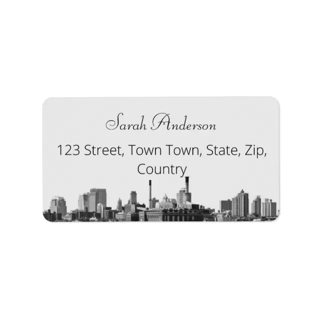 Cityscape Address Label | Zazzle