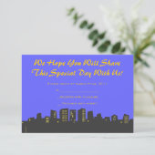 CITYSCAPE Birthday party Invitation reply card | Zazzle