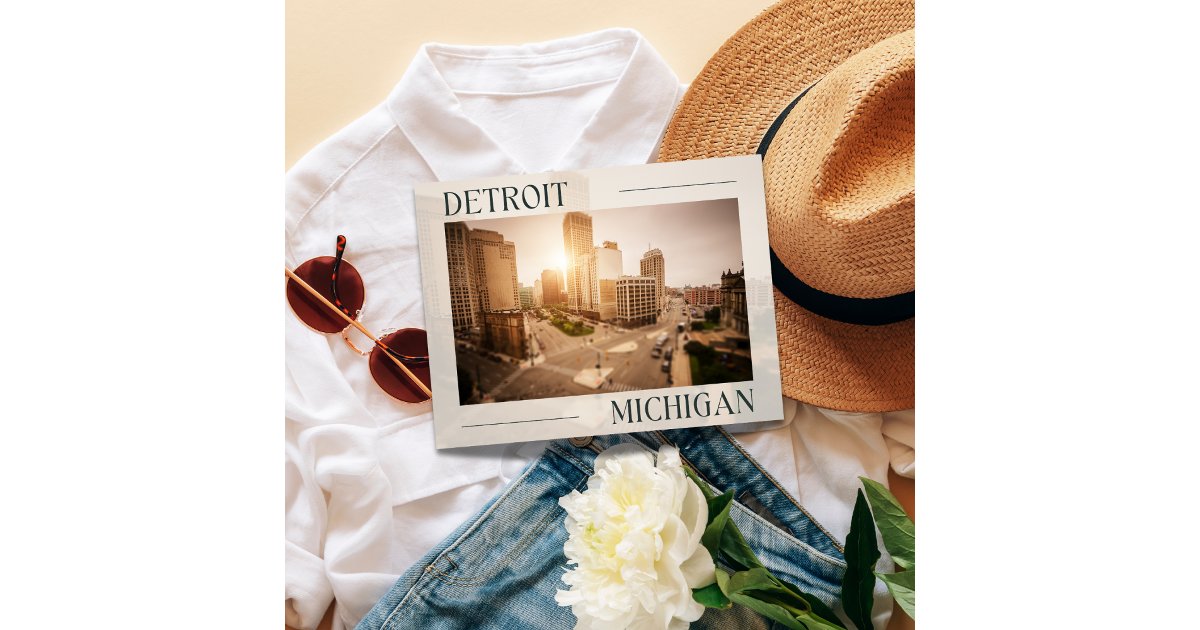 Cityscape Charm: Detroit's Impressions Postcard | Zazzle