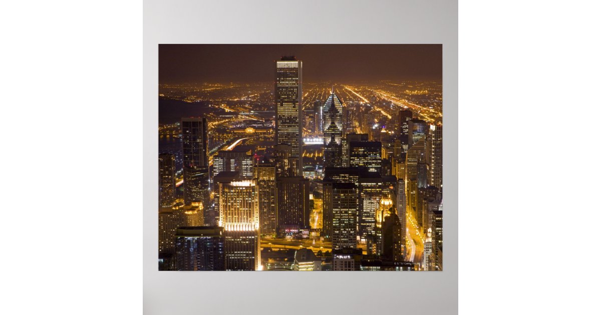 Cityscape of downtown Chicago Poster | Zazzle
